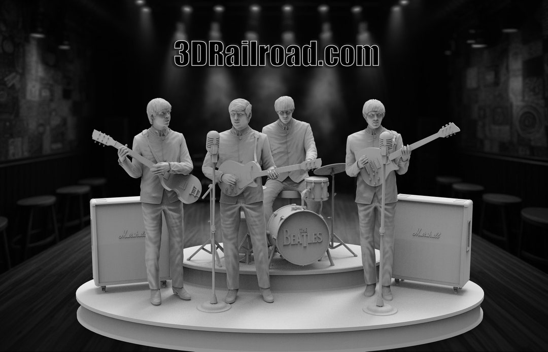S Scale 1/64 BEATLES in Concert 4 Figures and Stage 3d Printed in 14k Grey Resin - Etsy