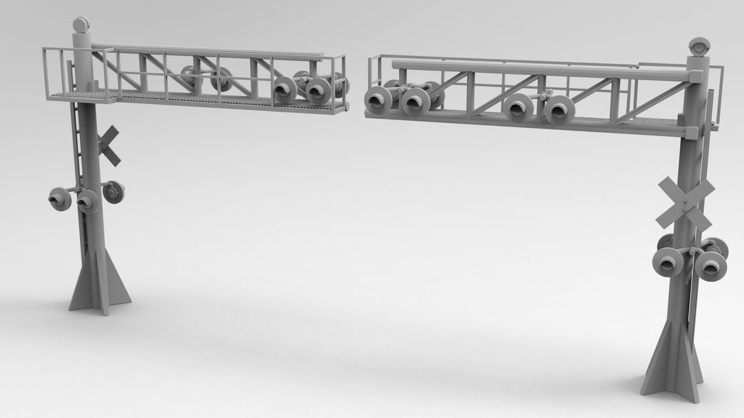 N Scale 1/160 2 Lane Overhead Crossing Signal 2 Pairs Printed in Grey Resin - Etsy