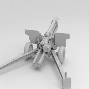 1/160 N Scale Military Small Howitzer Printed in High Resolution Clear ...