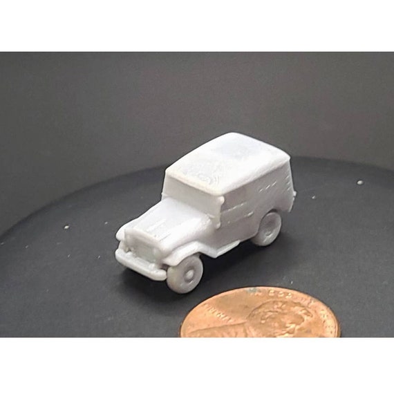 N Scale 1/160 1957 Jeep Cj Soft top Closed Printed in Clear Resin Toys ...