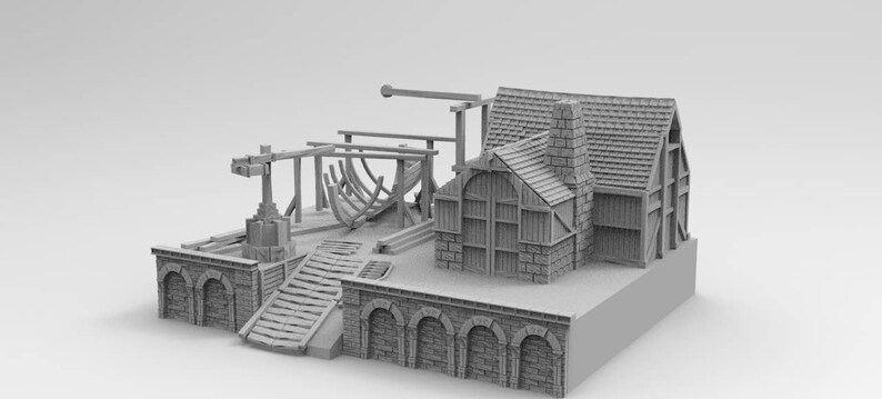 Boat Yard by WOW Buildings 3D Printable STL Immediate - Etsy
