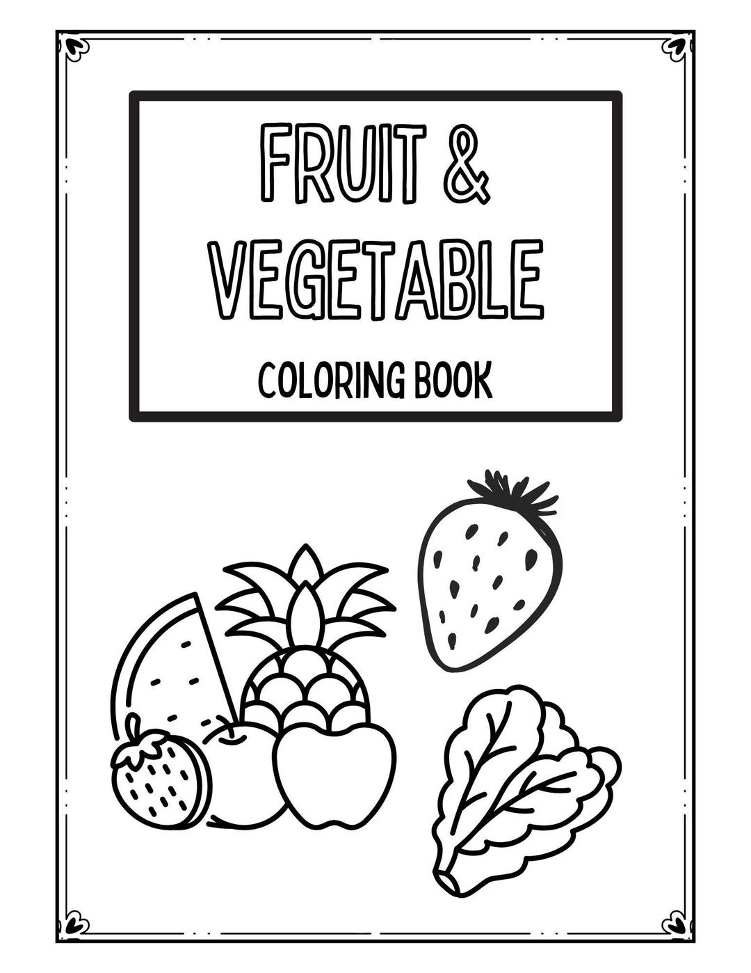 A–Z Fruit & Vegetable Coloring Book | Kids Coloring Pages | Printable ...