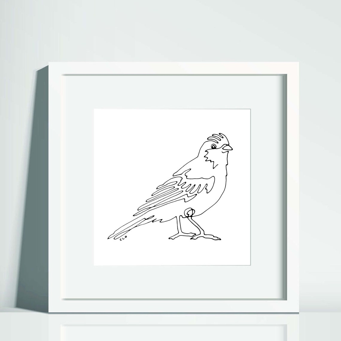 Finch Print Instant Download, Modern One Line Drawing, Abstract Bird ...