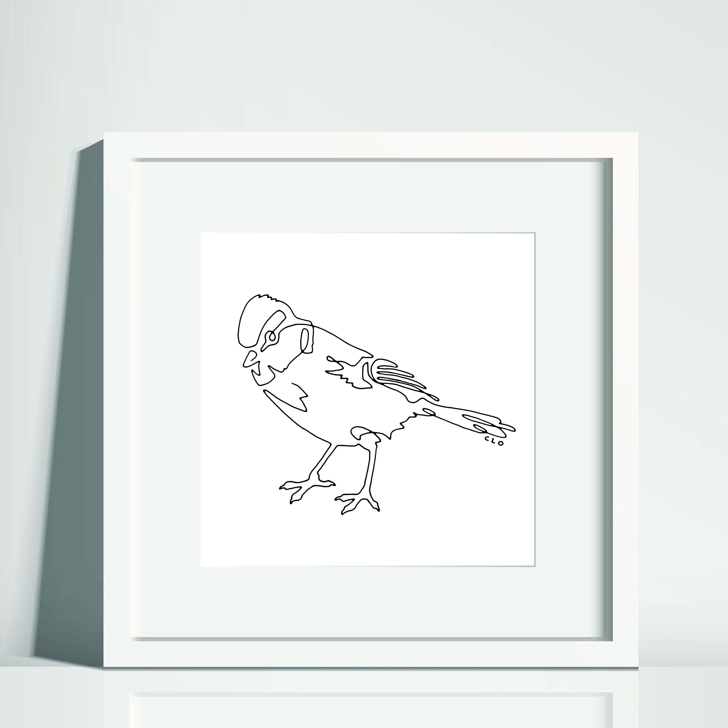 Abstract Bird Printable Art, Modern One Line Drawing, Digital Art ...