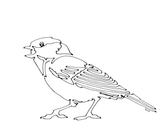 Abstract Bird Digital Download Modern One Line Drawing | Etsy