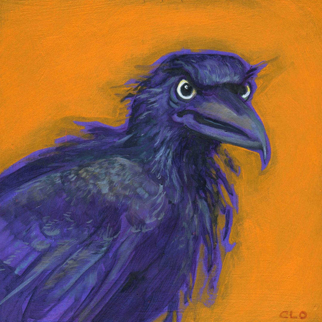 HALLOWEEN ART PRINT Halloween Raven Art Print A Raven Named - Etsy