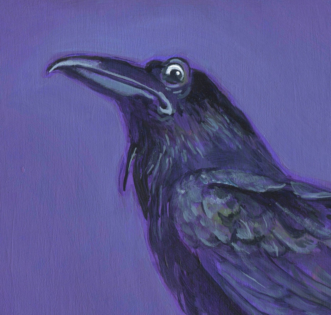 HALLOWEEN ART Raven Raven Art Print Boris the Raven - Etsy