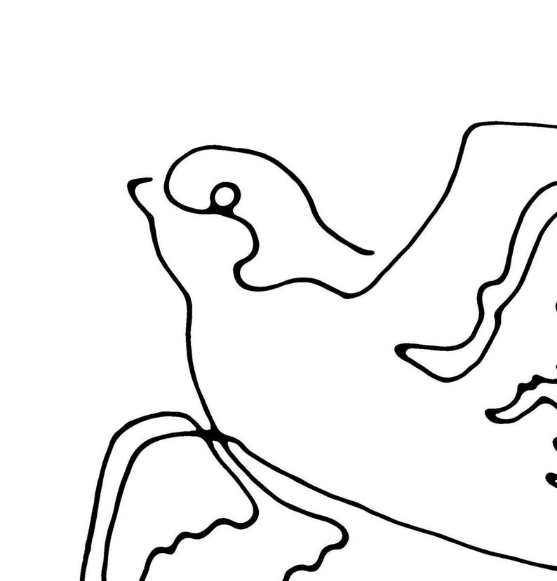 Digital Download of Flying Swallow Modern Abstract One Line | Etsy