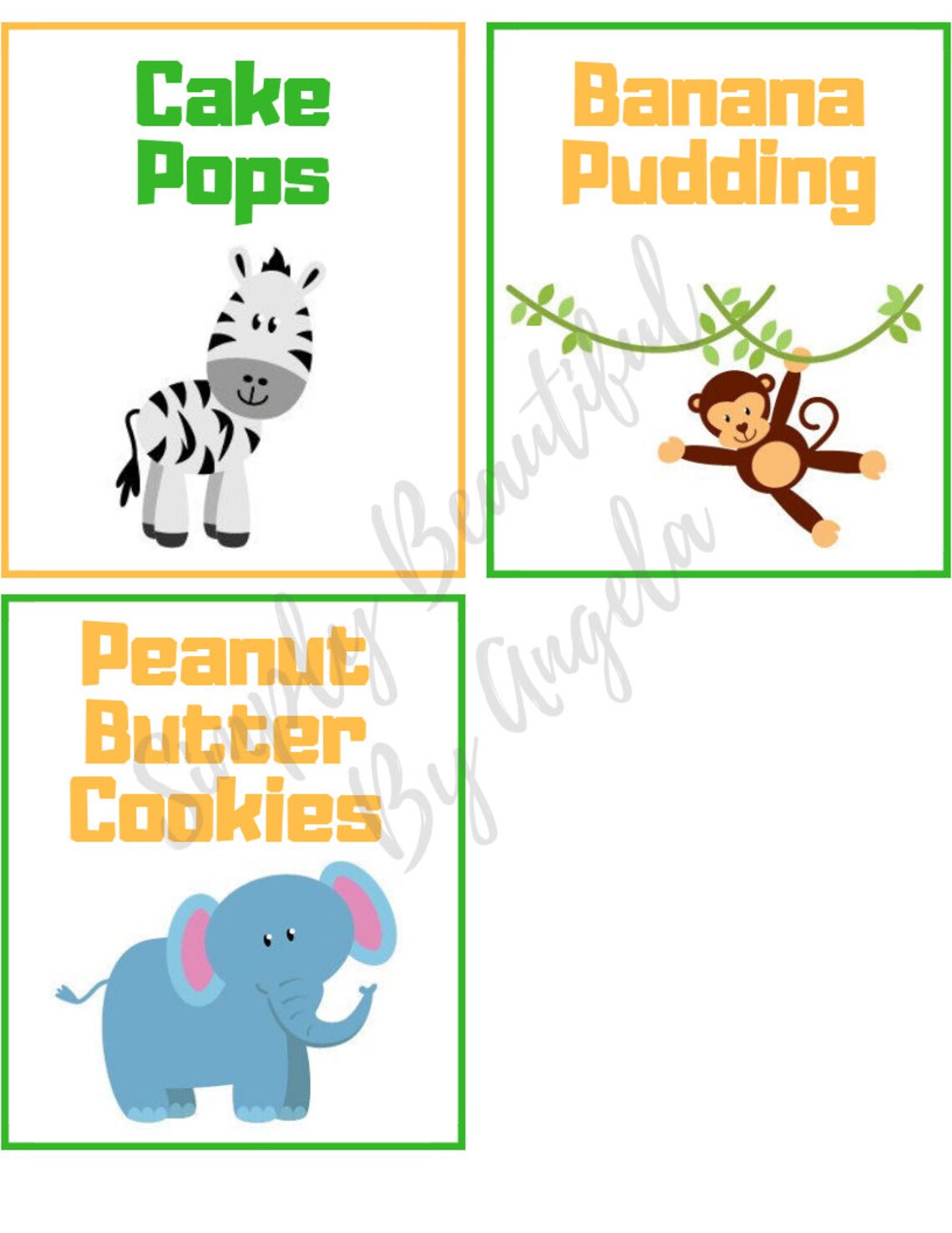 Zoo Theme Party Printables Food Labels - Etsy