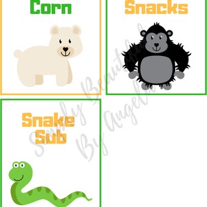 Zoo Theme Party Printables Food Labels - Etsy