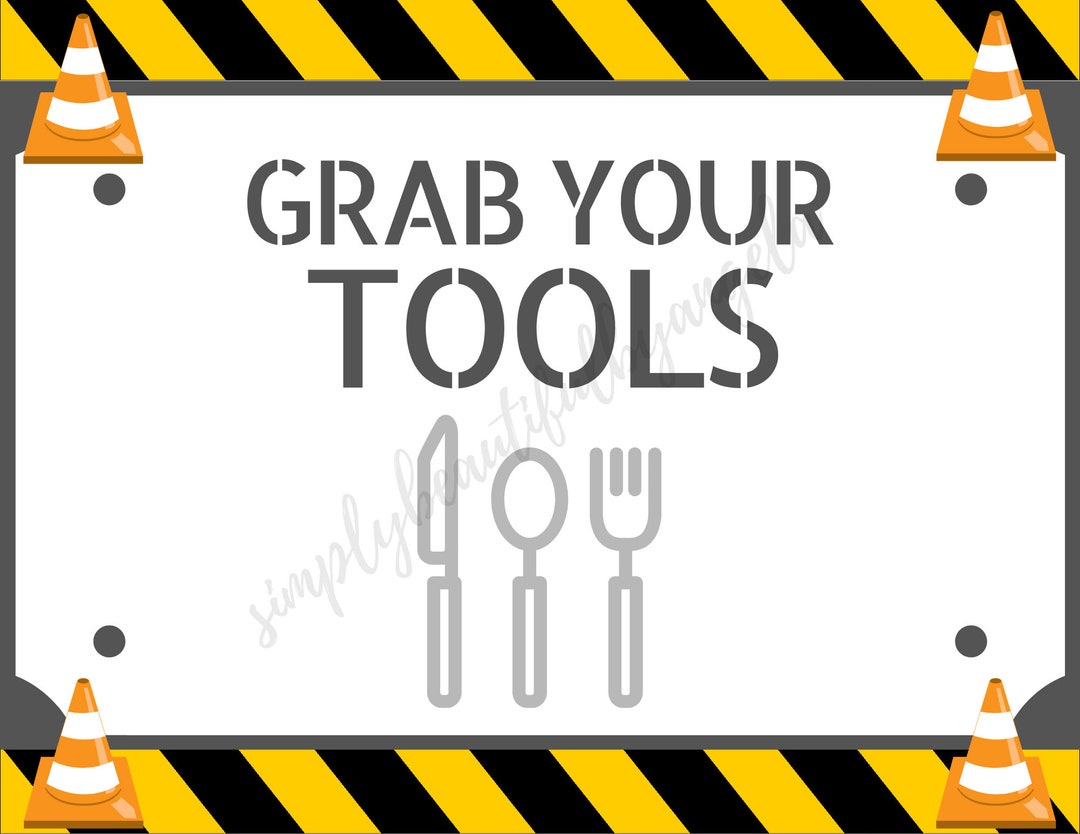 Construction Party Tools Utensil Sign - Etsy