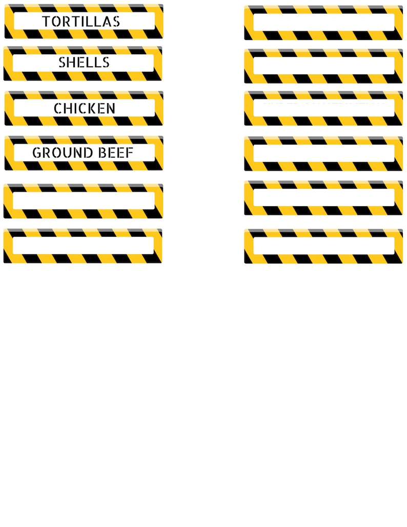 Construction Party Food Sign Printables - Etsy