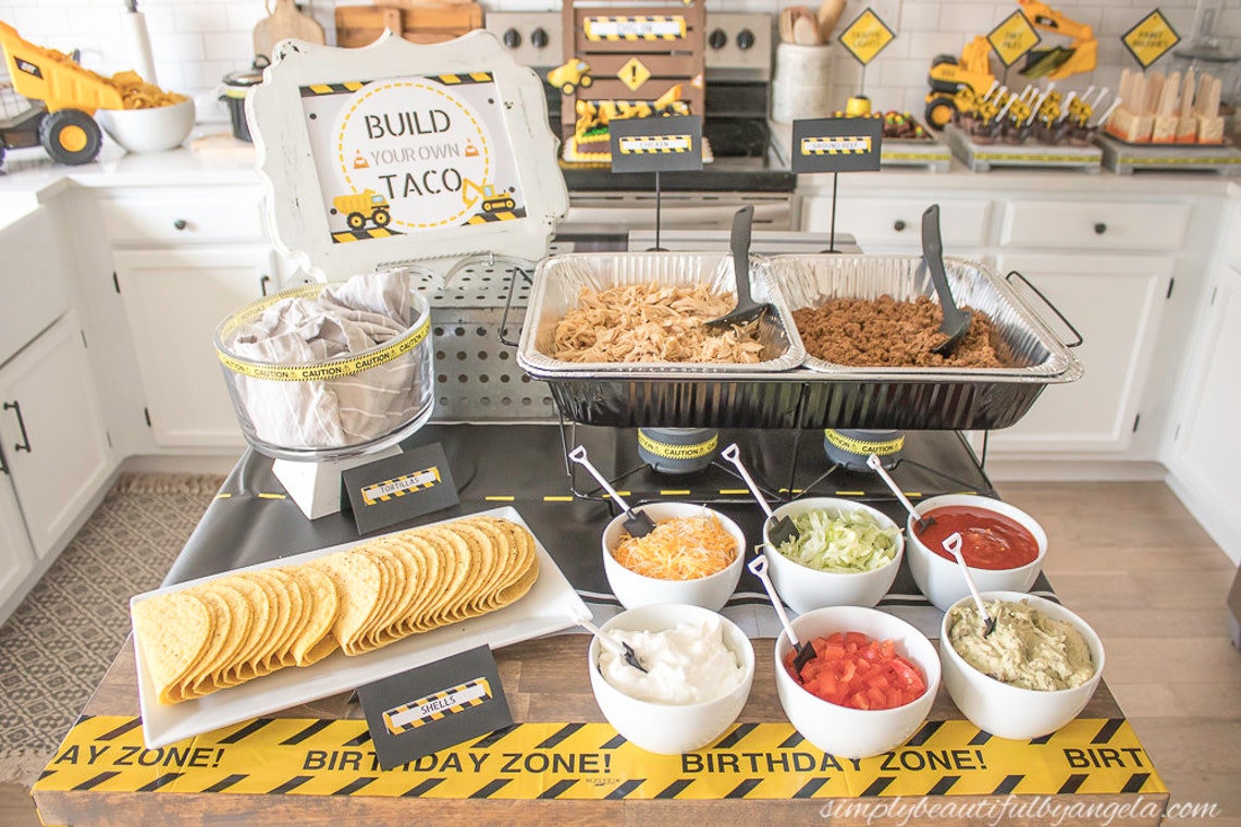 Construction Party Food Sign Printables | Etsy