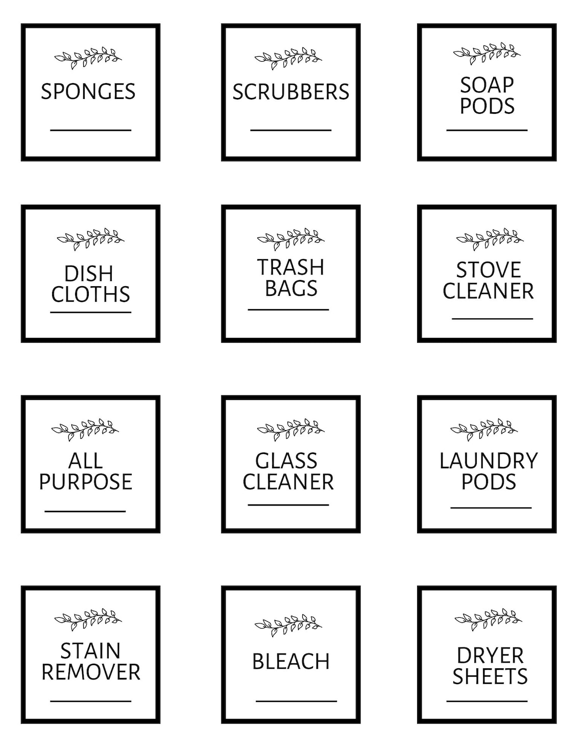 2 " Editable Labels for Kitchen and Laundry Organization | Modern ...