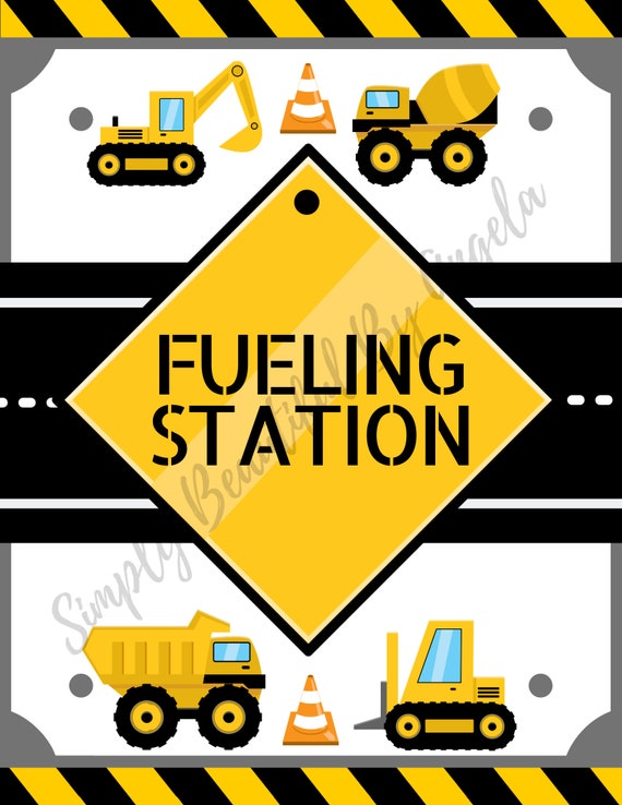 Construction Party Fueling Station Sign | Etsy