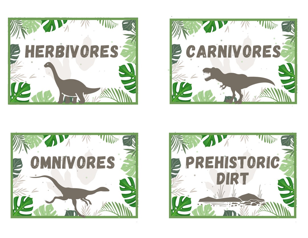 Dinosaur Party Food Labels - Etsy