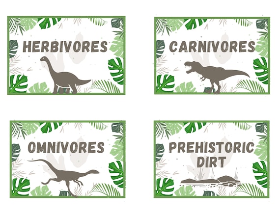 Dinosaur Party Food Labels - Etsy