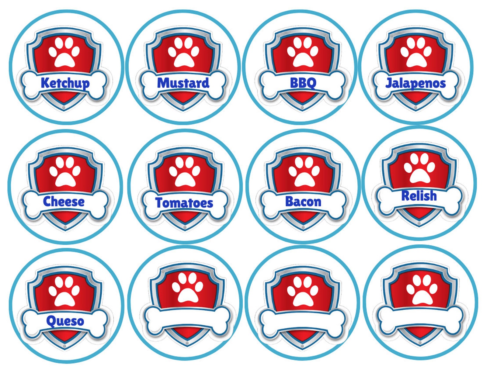 Paw Puppy Party Food Labels - Etsy