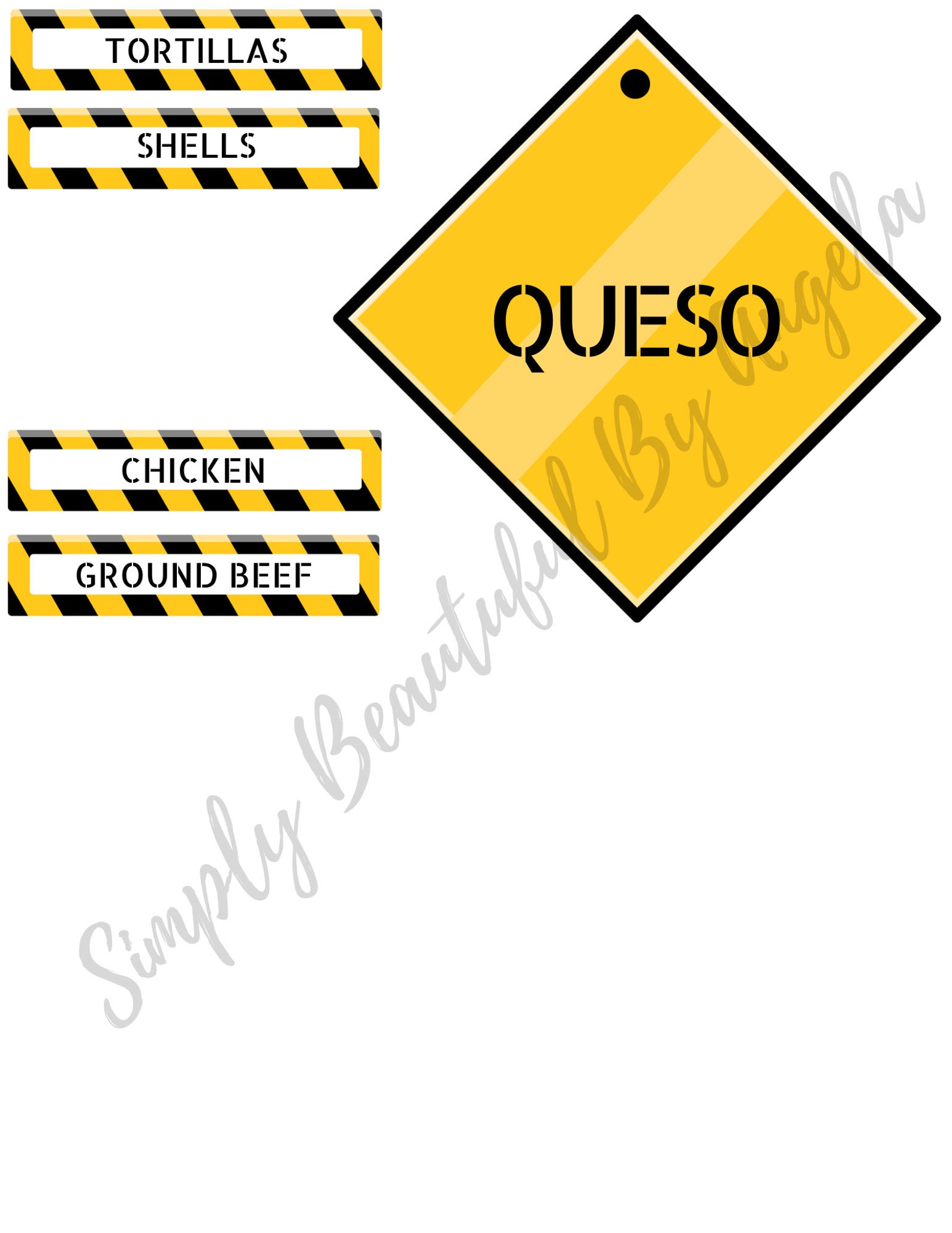 Construction Party Food Sign Printables | Etsy