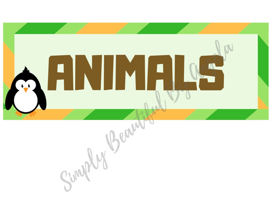 Zoo Theme Party Printables Food Sign - Etsy