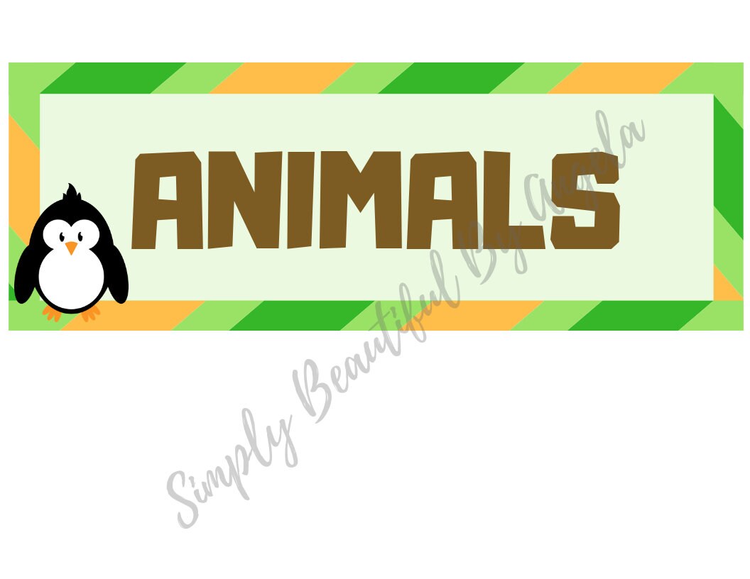 Zoo Theme Party Printables Food Sign - Etsy