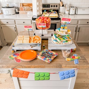 Building Block Party Food and Drink Printables Pack - Etsy
