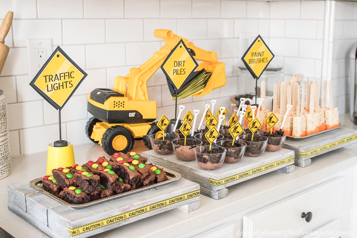 Construction Party Food Sign Printables | Etsy