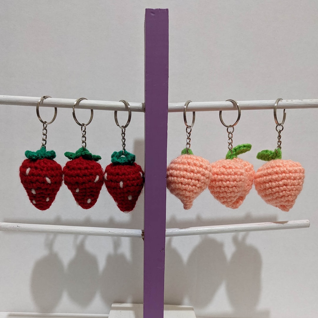 Crochet Fruit Keychains Amigurumi - Etsy