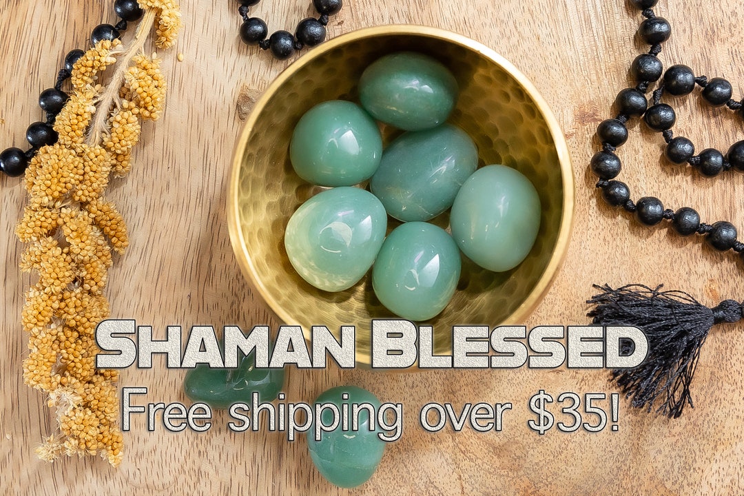 Native American Shaman Blessed & Charged Polished Green Aventurine Gemstone: Harness Power of ...