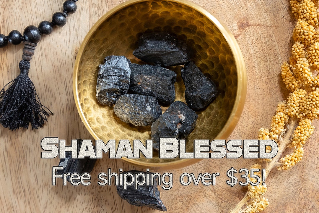 Native American Shaman Blessed & Charged Raw Crystal Gemstone: Black Tourmaline for Powerful ...