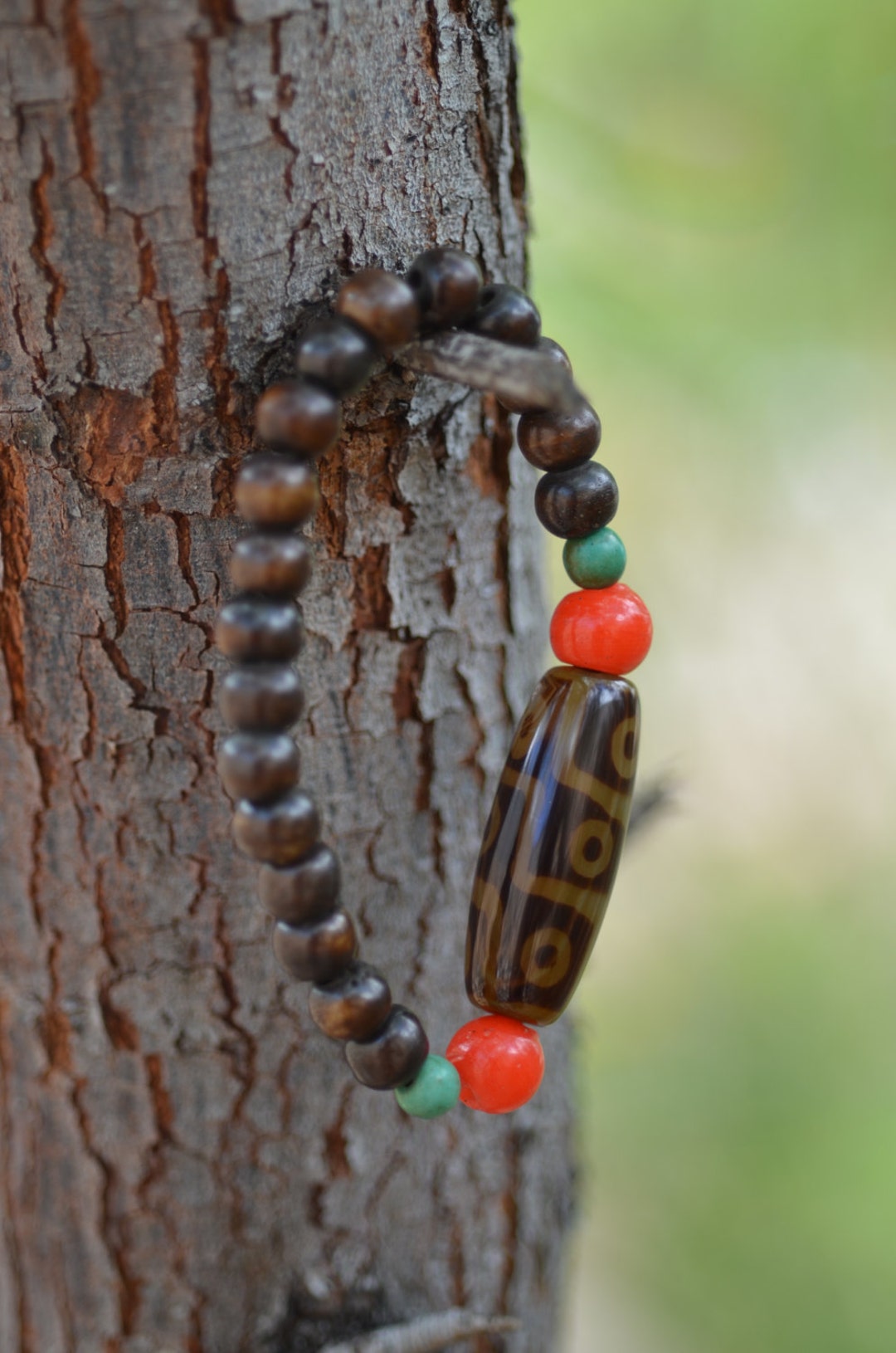 New Nine Eye Dzi Bead Mala Bracelet - Etsy