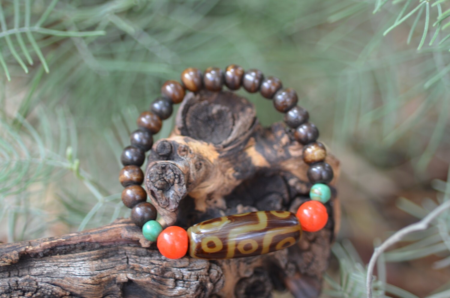 New Nine Eye Dzi Bead Mala Bracelet - Etsy
