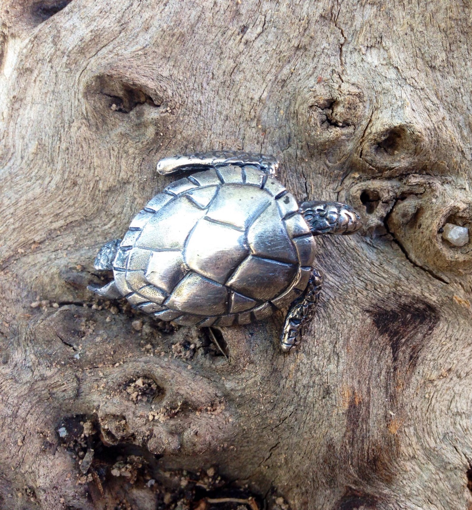 Silver Sea Turtle Slide by Robert Butkett / Sterling Silver/shibuichi ...