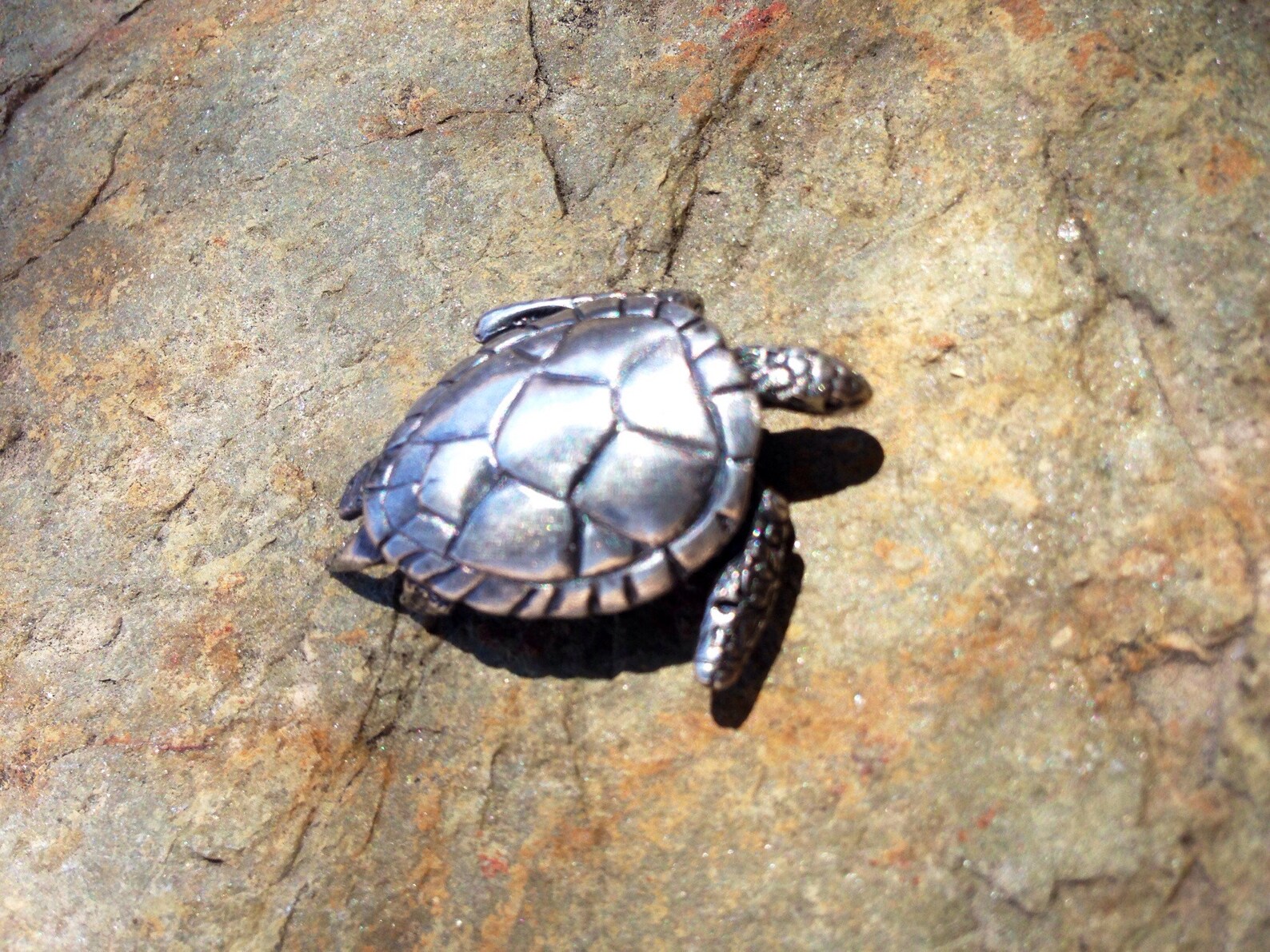 Silver Sea Turtle Slide by Robert Butkett / Sterling Silver/shibuichi ...