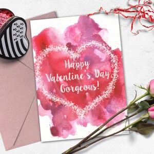 Love Card Printable, Valentine Greeting Card, Romantic Watercolor Card ...