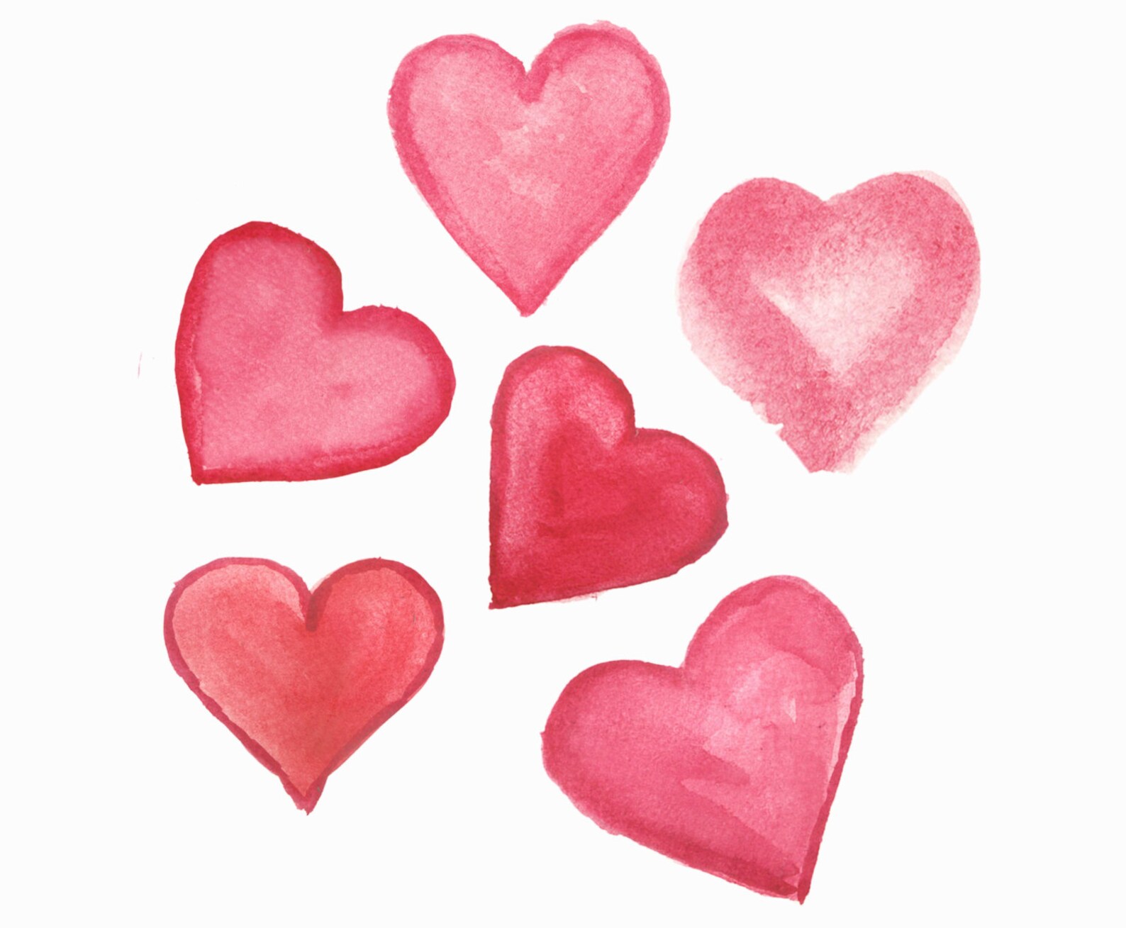 Valentine Hearts Watercolor, Valentines Clipart, Love Clipart Hearts ...
