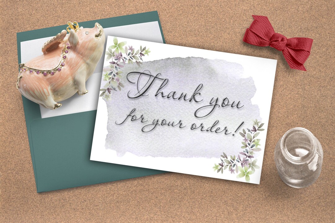 Thank You Note, Thank You for Your Order, Printable Thank You Card ...