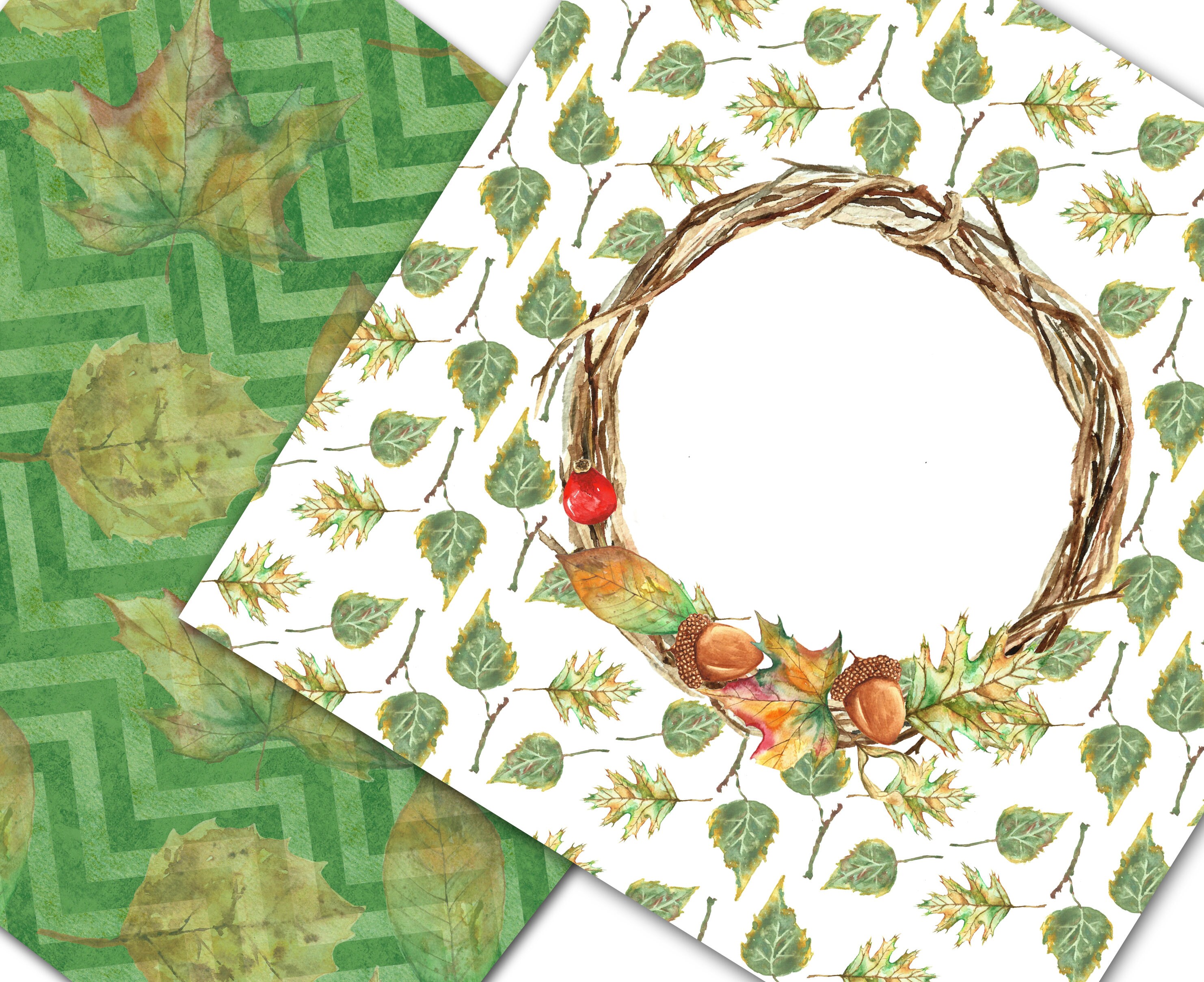 Fall Paper Pack. Autumn Digital Paper Hand Painted. Fall - Etsy