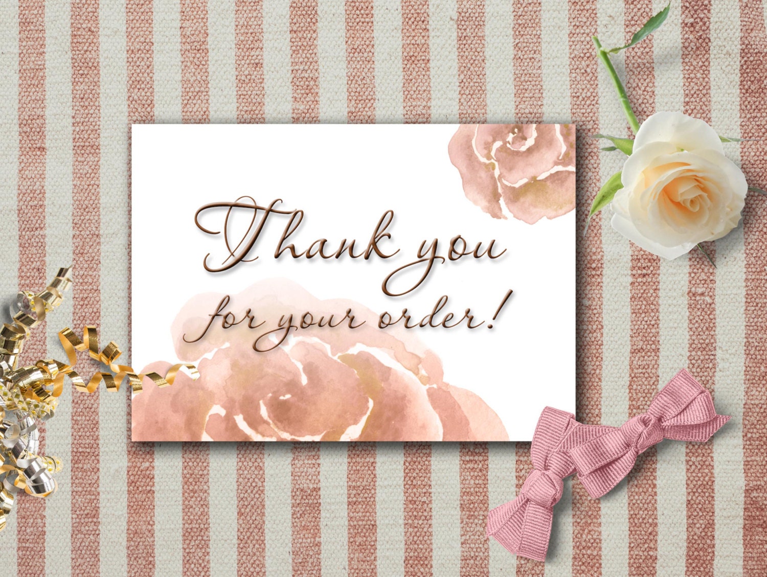Thank You Card, Thank You for Your Order Note, Printable Thank You Card ...