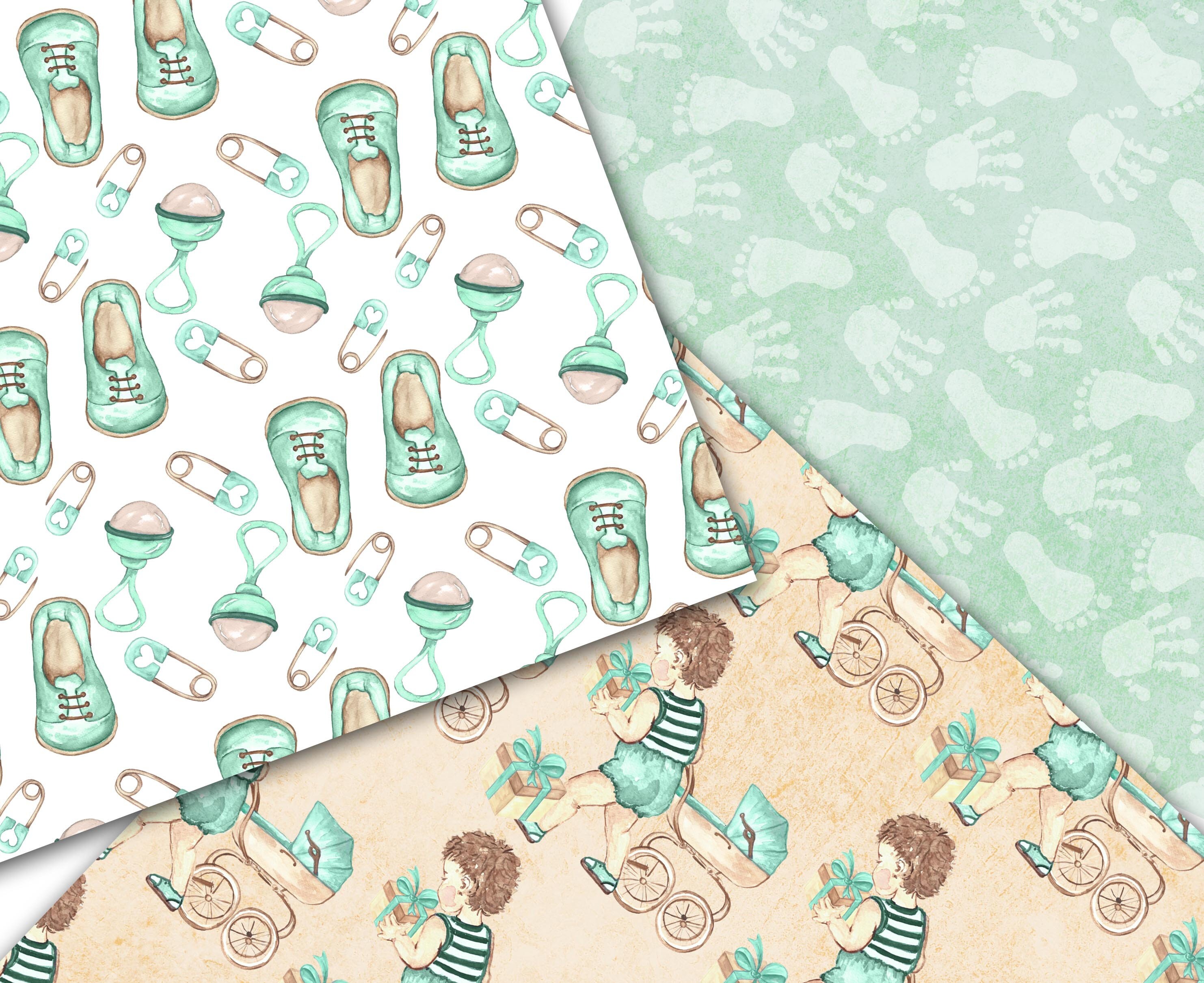 Baby Paper Pack. Watercolor Baby Digital Paper. Baby Patterns Neutral ...