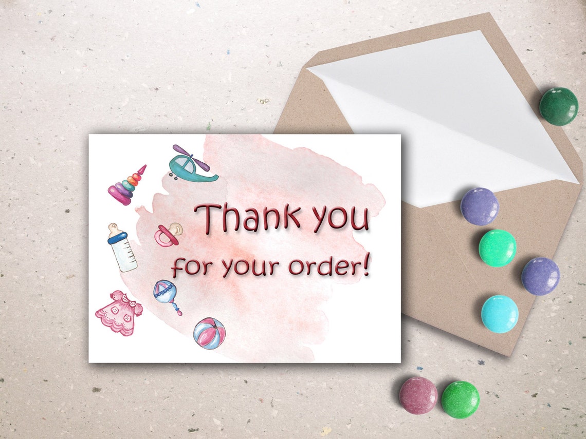 Thank You Card, Thank You for Your Order, Printable Thank You Card ...