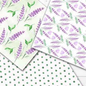 Lavender Watercolor Paper Pack. Digital Paper Hand Painted. Lavender ...