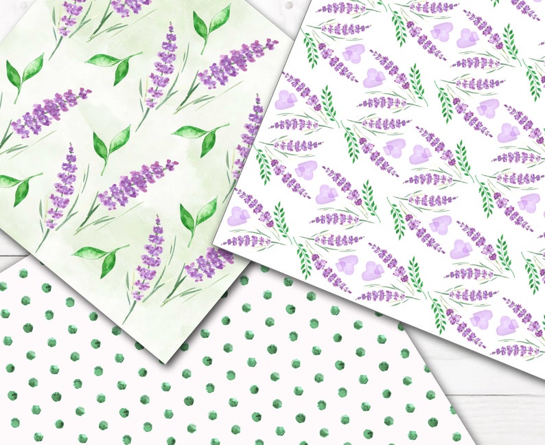 Lavender Watercolor Paper Pack. Digital Paper Hand Painted. Lavender ...