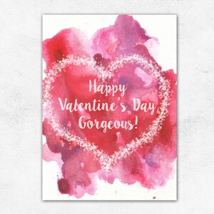 Love Card Printable, Valentine Greeting Card, Romantic Watercolor Card ...