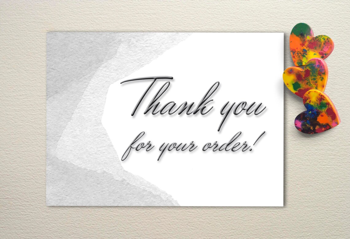 Thank for Your Purchase Note Thank You for Your Order Card - Etsy