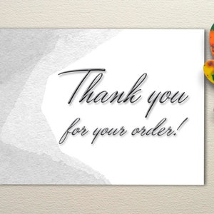 Thank for Your Purchase Note, Thank You for Your Order Card, Printable ...