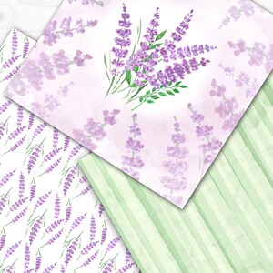 Lavender Watercolor Paper Pack. Digital Paper Hand Painted. Lavender ...