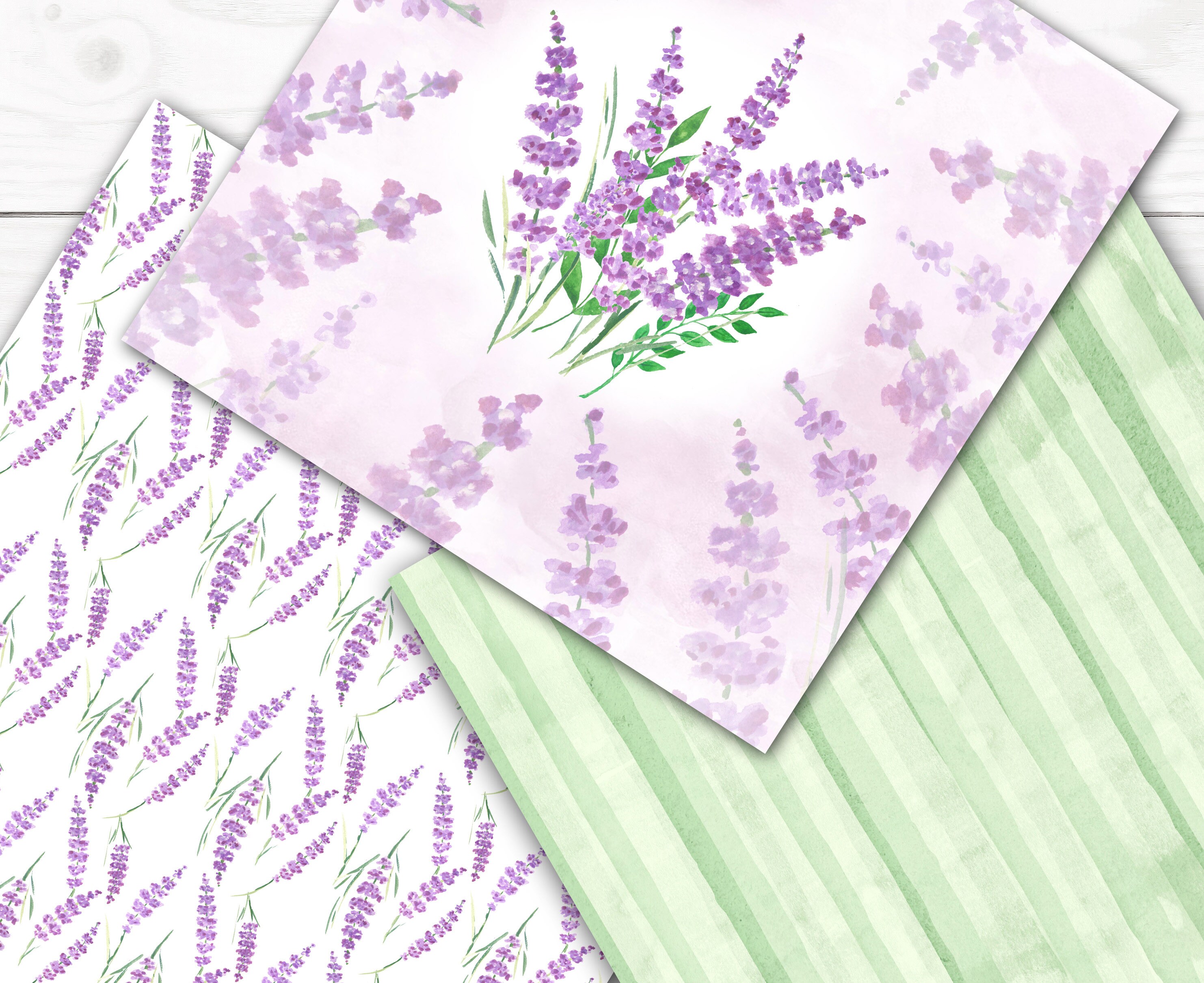 Lavender Watercolor Paper Pack. Digital Paper Hand Painted. Lavender ...