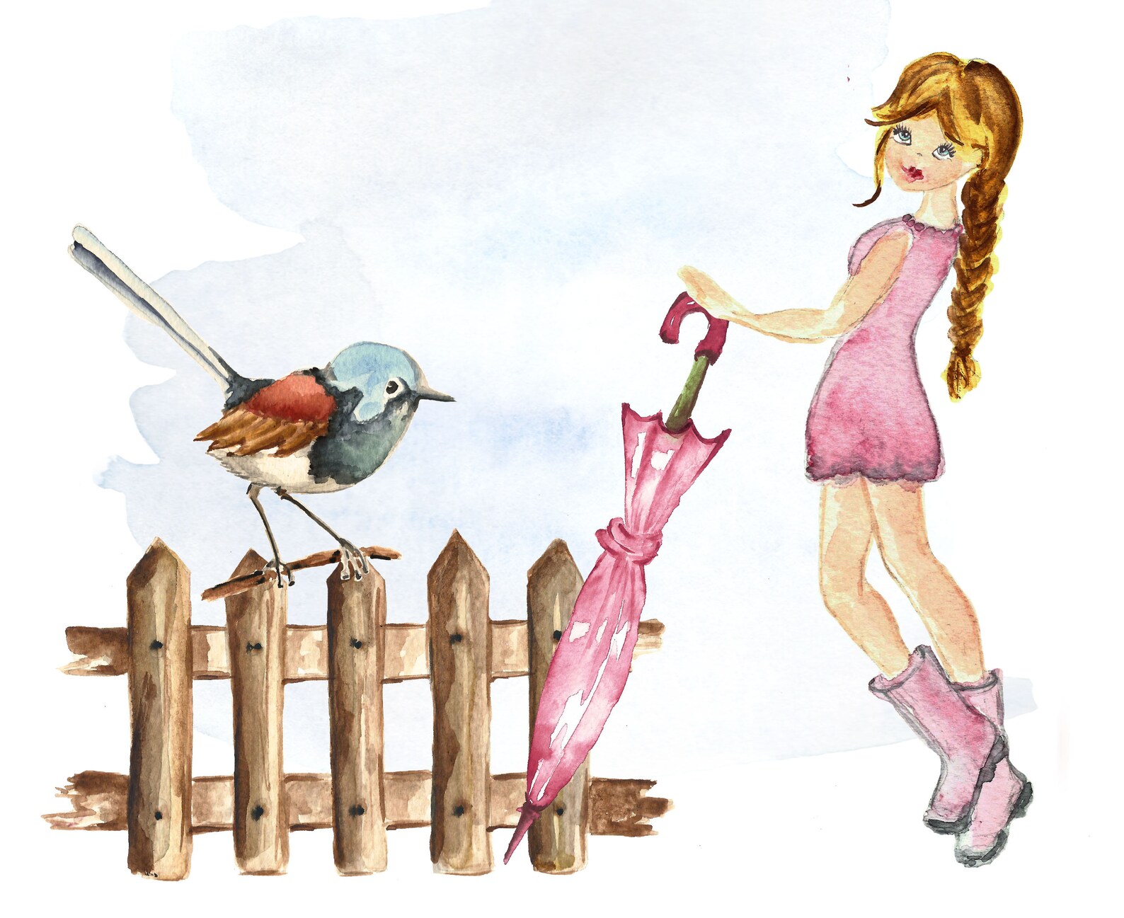 Spring Garden Watercolor Clipart. Garden Tools Clip Art. Spring Flowers ...