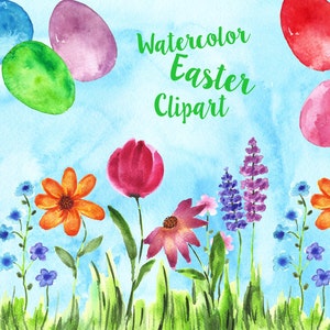 Watercolor Easter Clip Art, Easter Clipart, Spring Clip Art. - Etsy